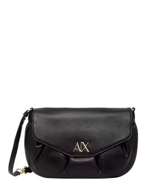 Armani Exchange Gathered-effect Cross-body Bag - Black