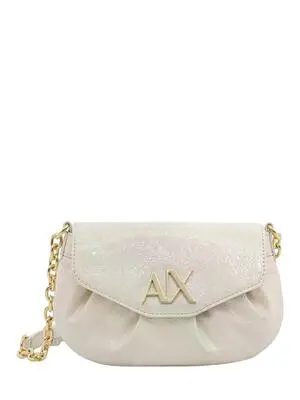 Armani Exchange Mini Textured Crossbody Bag - White