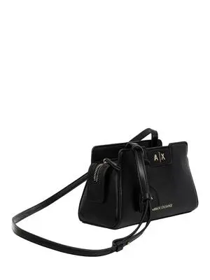 Armani Exchange Logo Charm Satchel - Black