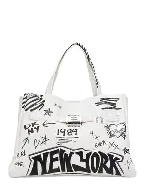 Dkny Graffiti-print Tote Bag - White