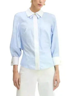 Elisabetta Franchi Diamond-pattern Jacquard Shirt - Blue