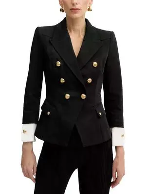Elisabetta Franchi Double-breasted Jacket With Embellished Buttons - Black
