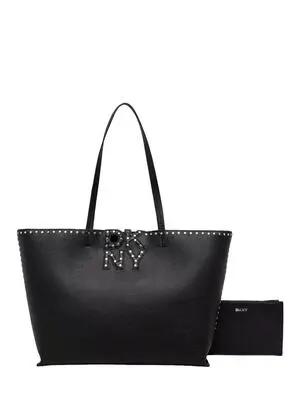 Dkny Studded-logo Tote Bag - Black