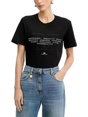 Elisabetta Franchi Embroidered T-shirt - Black