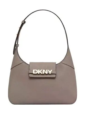 Dkny Logo-plaque Shoulder Bag - Brown