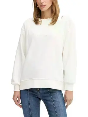 Elisabetta Franchi Cut-out Long Sleeve Sweatshirt - Neutrals