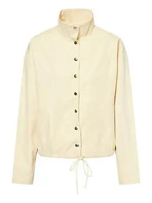 REFORMATION Lennon High-neck Stretch-sateen Jacket - Butter Yellow