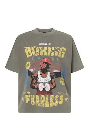 GODMADE Fearless Graphic Print Cotton T-shirt - Grey