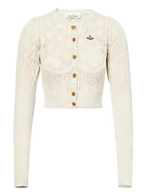 VIVIENNE WESTWOOD Ella Knitted Cotton Cardigan - Cream