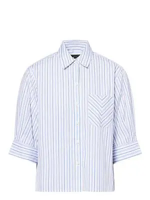Rag & Bone Lucia Stripe-pattern Cotton-poplin Shirt - Bbybs