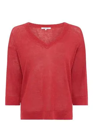 Gerard Darel Lylou Top 100% Linen - Red