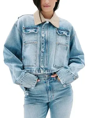 SLVRLAKE Cropped Worker Jean Jacket - Easy Meets West