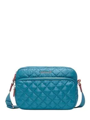 Mz Wallace Small Quilted Leather Camera Bag - Pacific Blue/silver