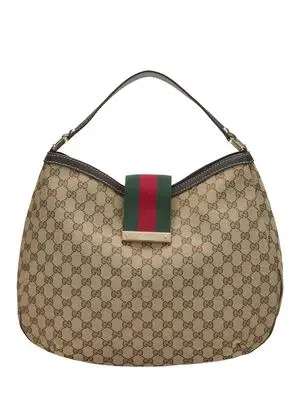 Gucci Original Gg Canvas Web Hobo - Brown