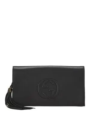 Gucci Leather Soho Clutch - Black