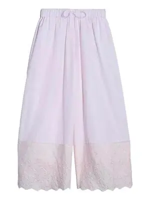 Simone Rocha Lace-trimmed Cropped Trousers - Pink
