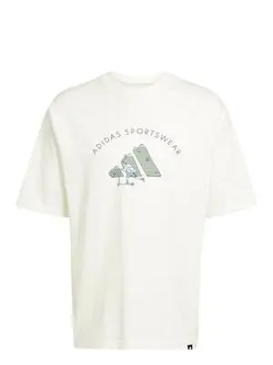 Adidas Codes Doodle Scooter Graphic Tee Shirt - Off White