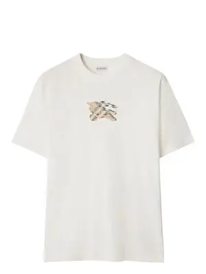 Burberry Short Crew Neck Sleeve T-shirt - Chalk
