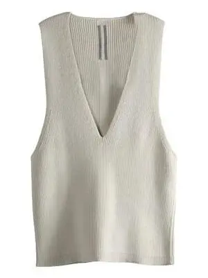 Rick Owens Maglia V-neck Top - Natural