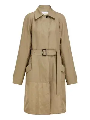 FERRAGAMO Duster Coat With Satin Inserts - Brown