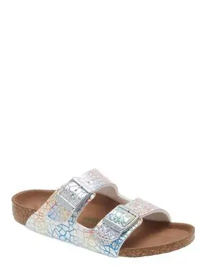BIRKENSTOCK Arizona Glitter Slide Sandal - Silver