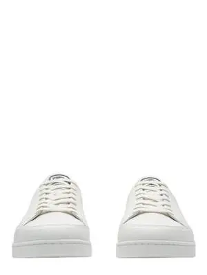 Burberry Leather Set Sneakers - Porcelain White/wave Blue