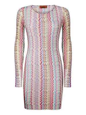 Missoni Long-sleeve Zigzag Printed Tulle T-shirt - Multicoloured