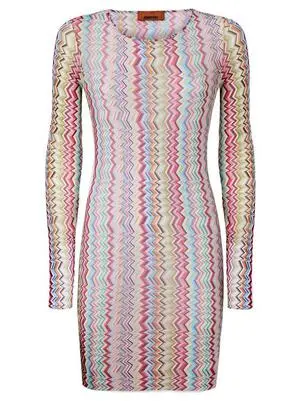 Missoni Zigzag Printed Tulle Midi Dress - Multicoloured