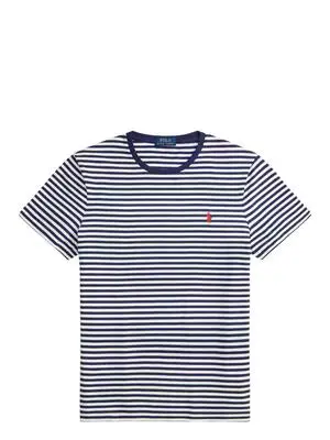 Polo Ralph Lauren Striped Embroidered Jersey T-shirt - Blue
