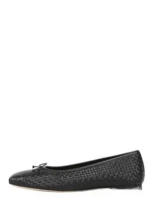 Vince Darla Woven Leather Ballet Flat Black