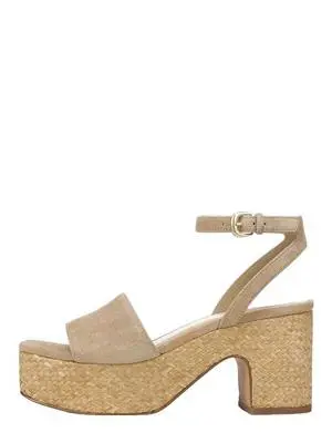 Vince Castella Suede Platform Sandal - Natural