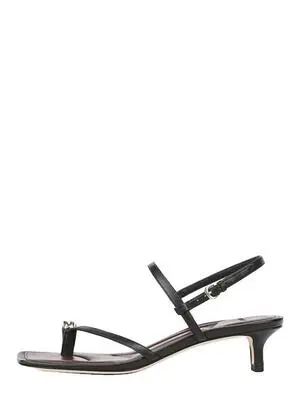 Vince Polli Leather Heeled Toe-ring Sandal - Black