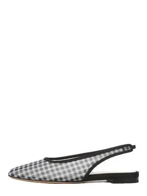 Vince Daphne Gingham Slingback Flat - Black