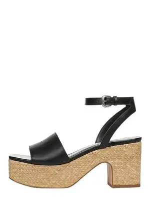 Vince Castella Leather Platform Sandal - Black