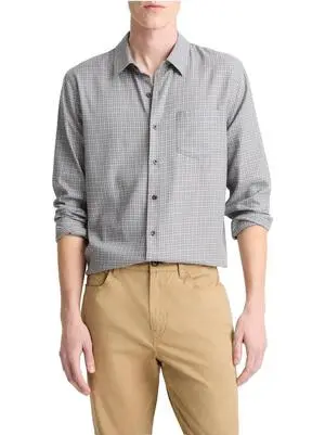 VINCE Genesse Plaid Cotton-Blend Shirt