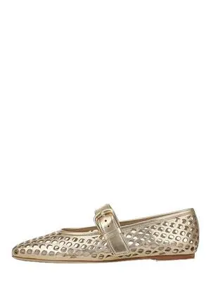 Vince Daniela Perforated Leather Mary Jane Flats - Red