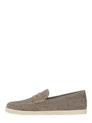 Vince Santino Woven Suede Loafer Natural