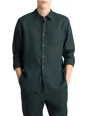 VINCE Linen Long-Sleeve Shirt