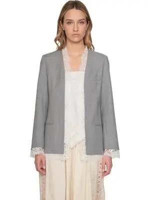 Sea Fiora Tropical Wool Jacket - Black / White / Pink / Gray