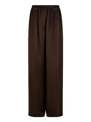 FERRAGAMO Satin Trousers - Brown