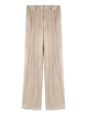 Giorgio Armani Silk Trousers With Rhinestone Embroidery - Red