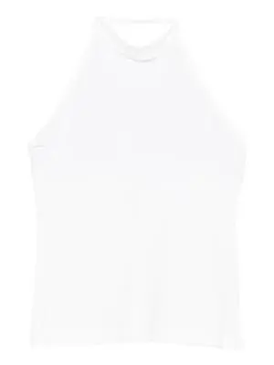 Norma Kamali Halterneck Top - White