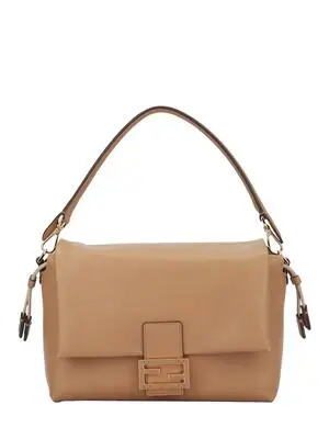 Fendi Mamma Baguette Medium Leather Handbag - Brown