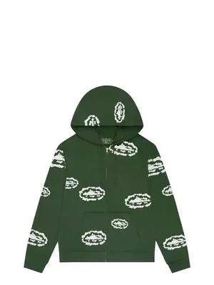 CORTEIZ X Denim Tears Island Wreath Zip Hoodie - Green
