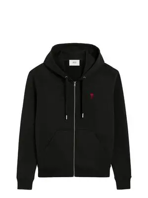 Ami De Coeur Zipped Hoodie - Black