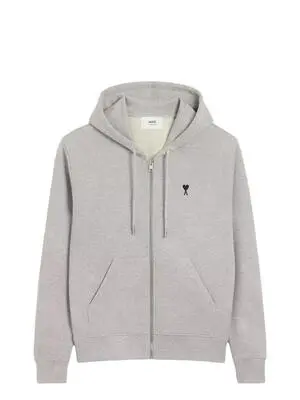 Ami De Coeur Zip-up Hoodie - Grey