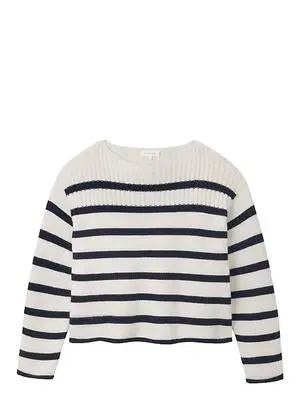 THE WHITE COMPANY Striped Knitted Wool-blend Jumper - Scandi/nav