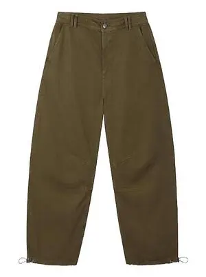 THE WHITE COMPANY Barrel-leg Lyocell And Cotton Trousers - Khaki