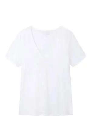 THE WHITE COMPANY Cotton-jersey V-neck T-shirt - White