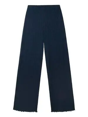 THE WHITE COMPANY Pointelle Stretch-jersey Trousers - Navy